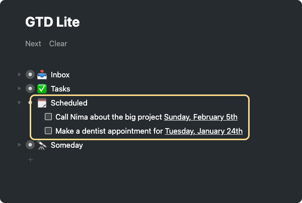 GTD Lite - Workflowy guide